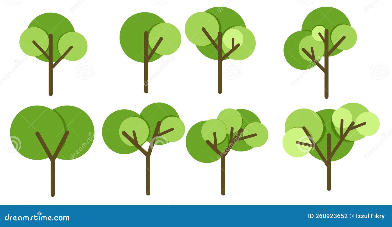 Simple Tree Drawing in Flat Design Stock Vector - Illustration of ...