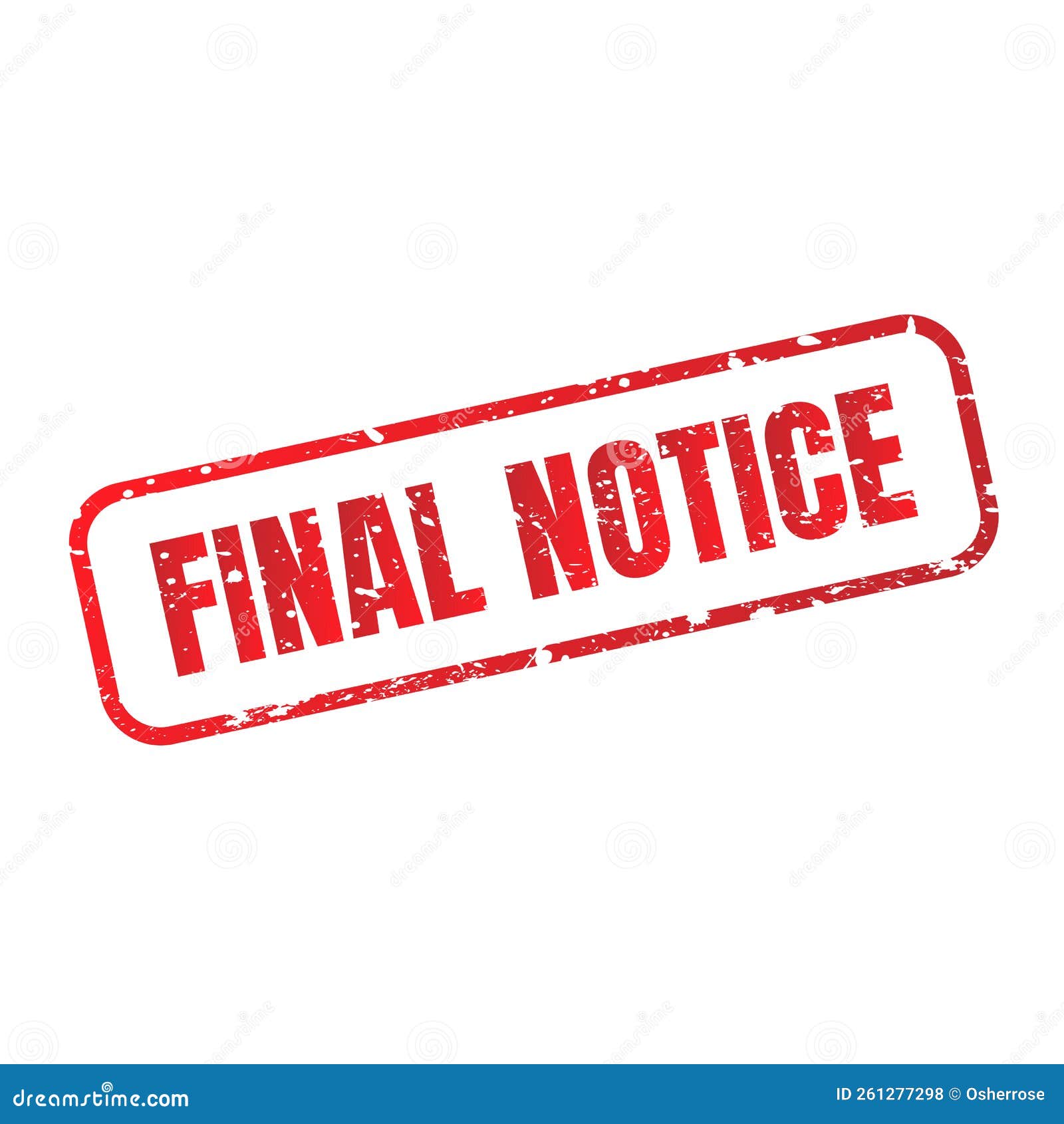 Final Notice Text Grunge Rubber Stamp Banner on White Background Stock ...