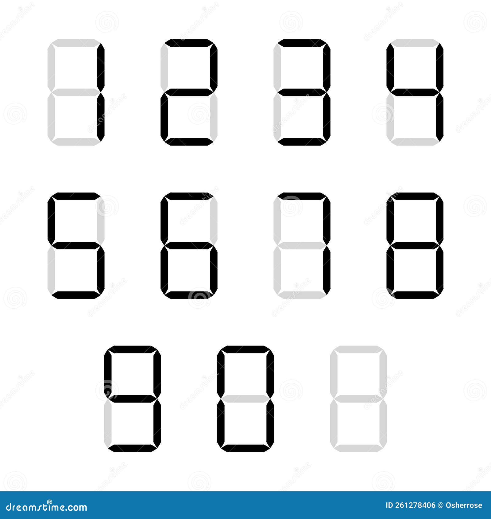 Digital Numbers Icon Set Template. Store Price Label for Retail ...