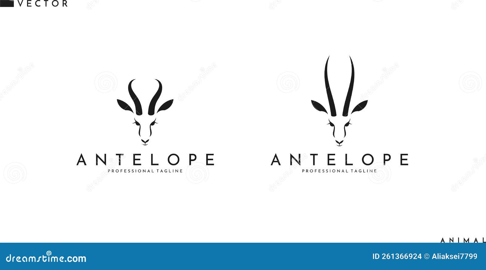 Antelope Springbok Logo. Beautiful Animals on White Background Stock ...