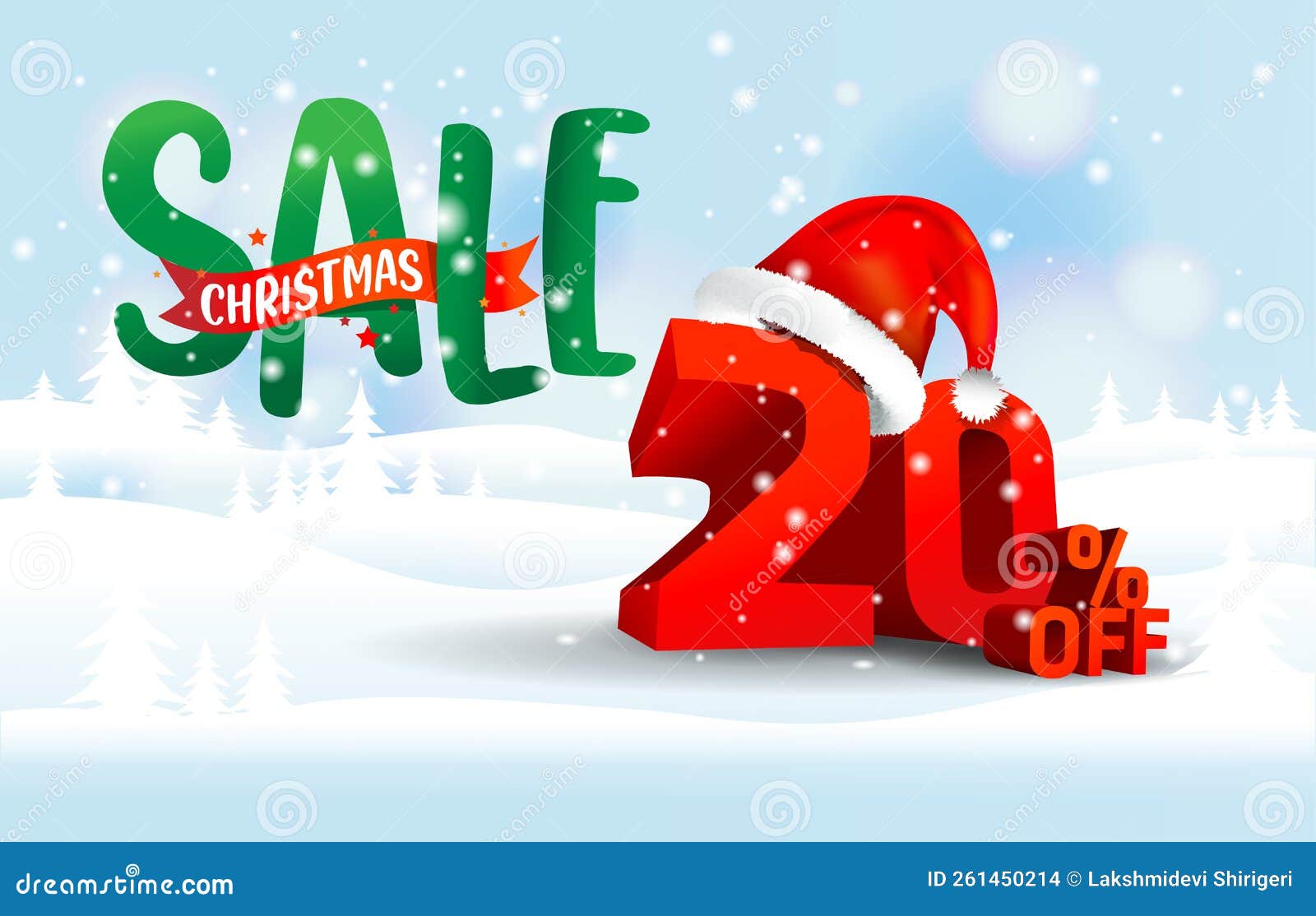 Christmas Sale for 20 Off Template. Christmas Seasonal Promo Template ...