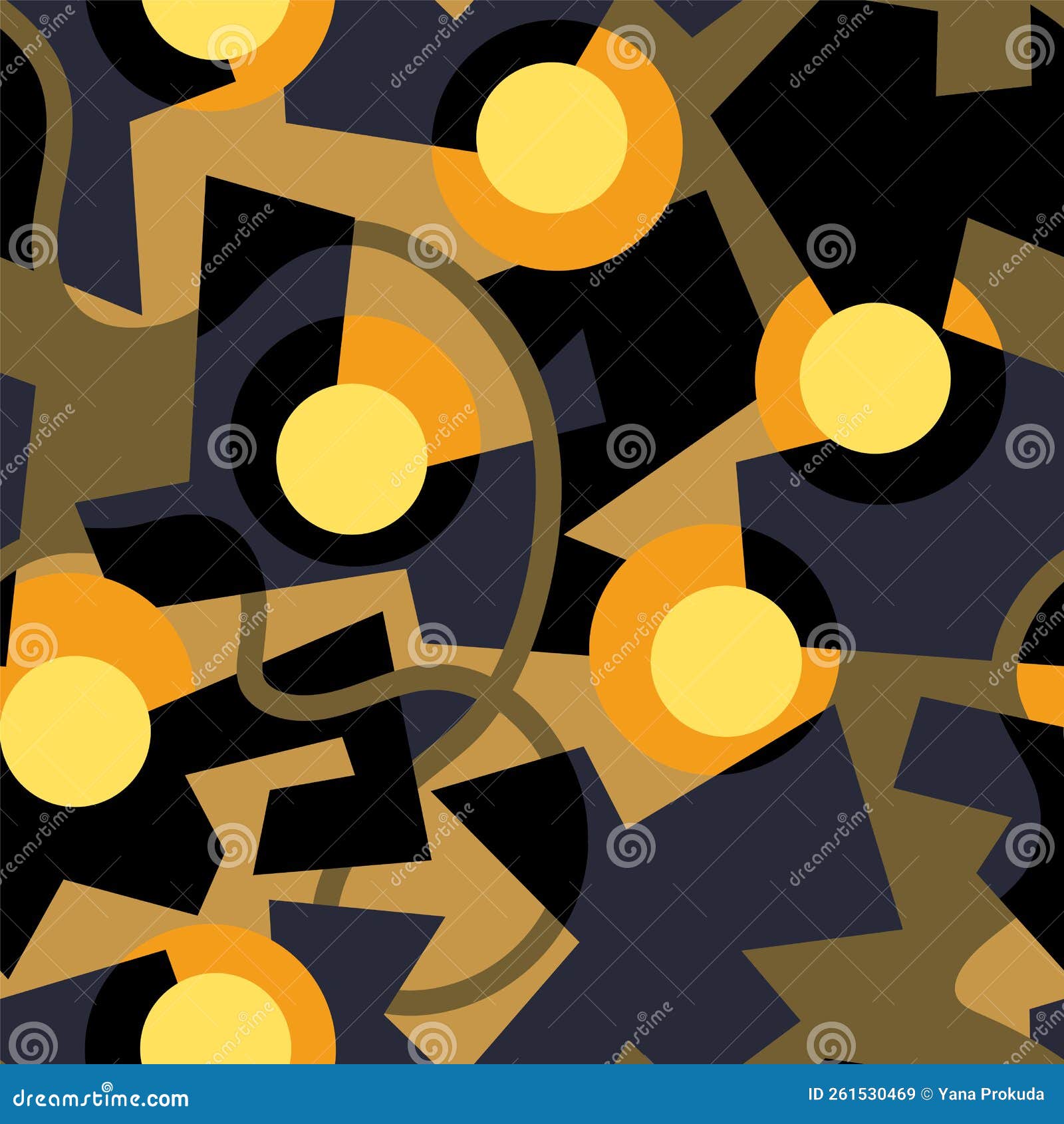 Seamless Abstract Creative Geometry Pattern with Curved Elemets and ...