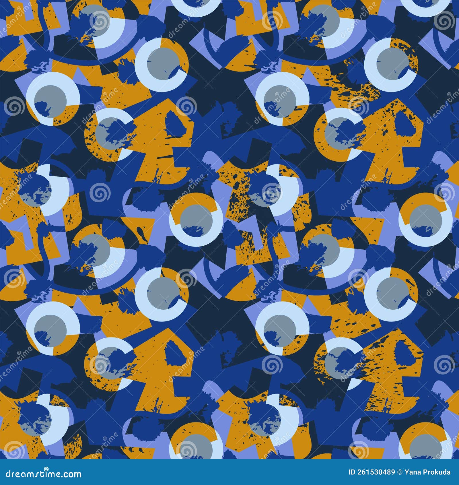 Seamless Abstract Creative Geometry Pattern with Curved Elemets and ...