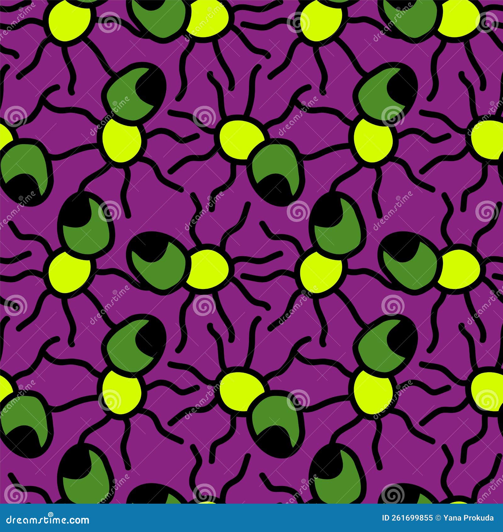 Abstract Seamless Pattern with Unique Hand Drawn Elements Stock Vector ...