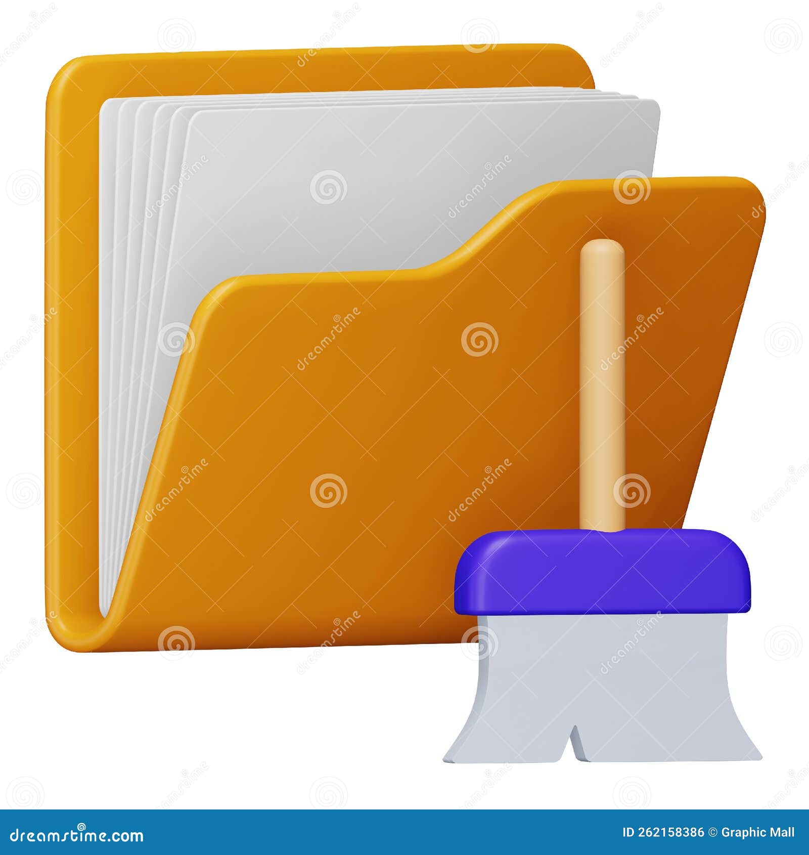 Clean Folder 3d Rendering Isometric Icon. Stock Vector - Illustration ...