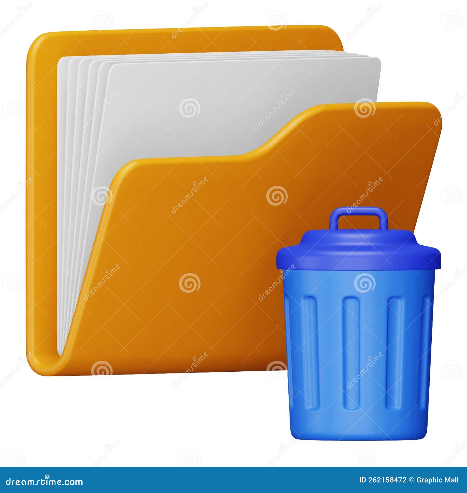 Delete Folder 3d Rendering Isometric Icon. Stock Vector - Illustration of icon, data: 262158472