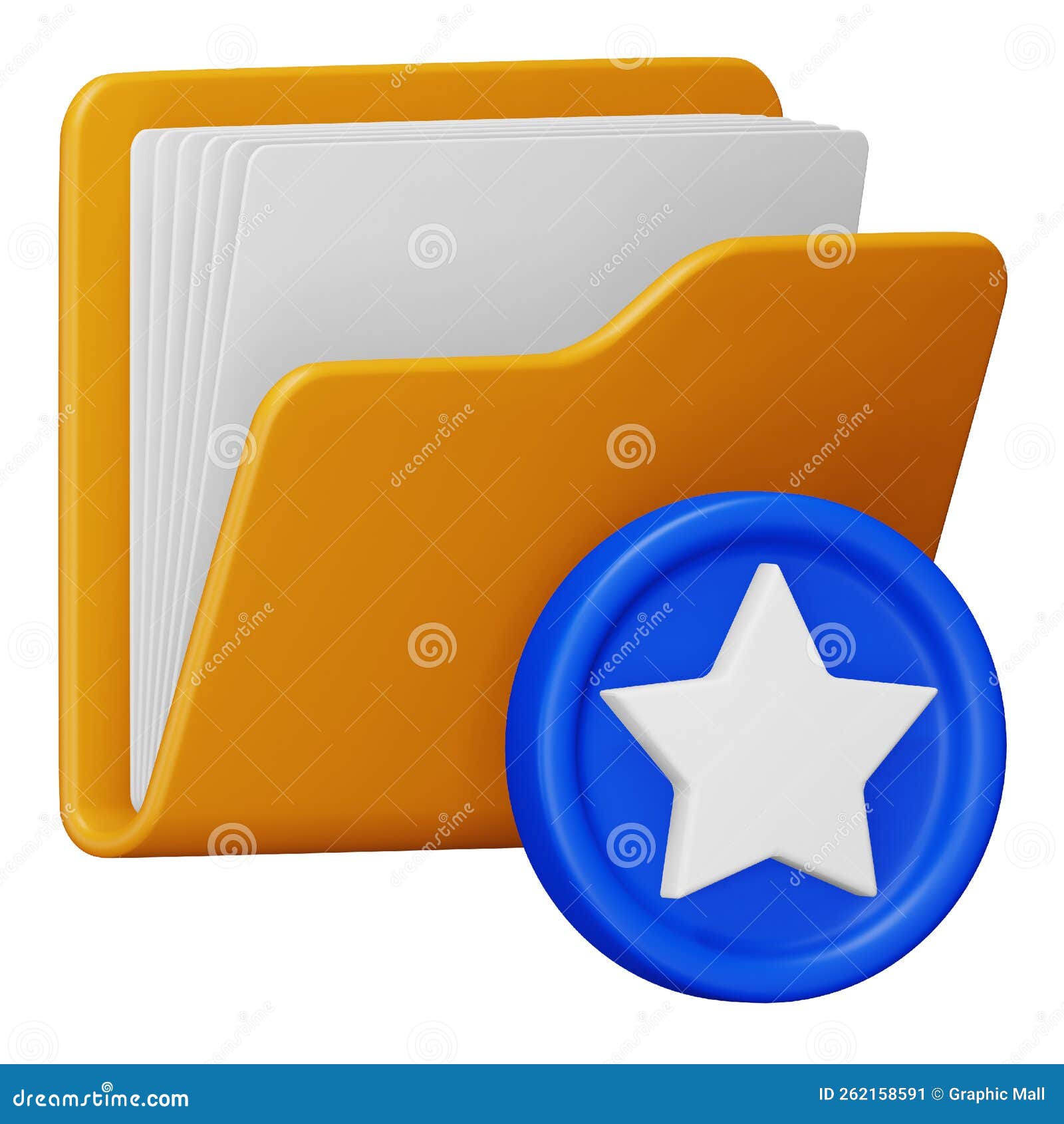 Favorite Folder 3d Rendering Isometric Icon. Stock Vector ...