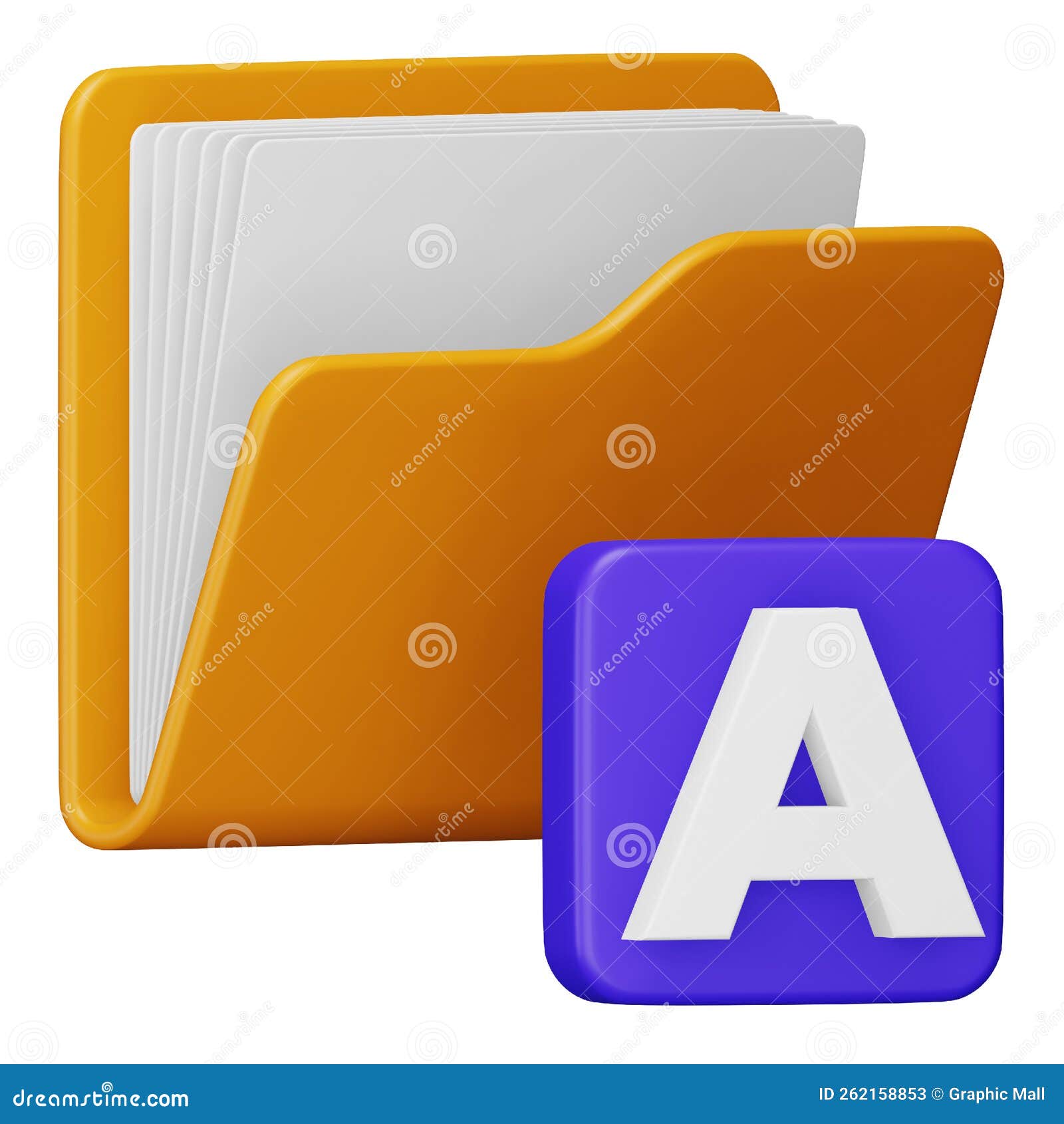 Fonts Folder 3d Rendering Isometric Icon. Stock Vector - Illustration ...