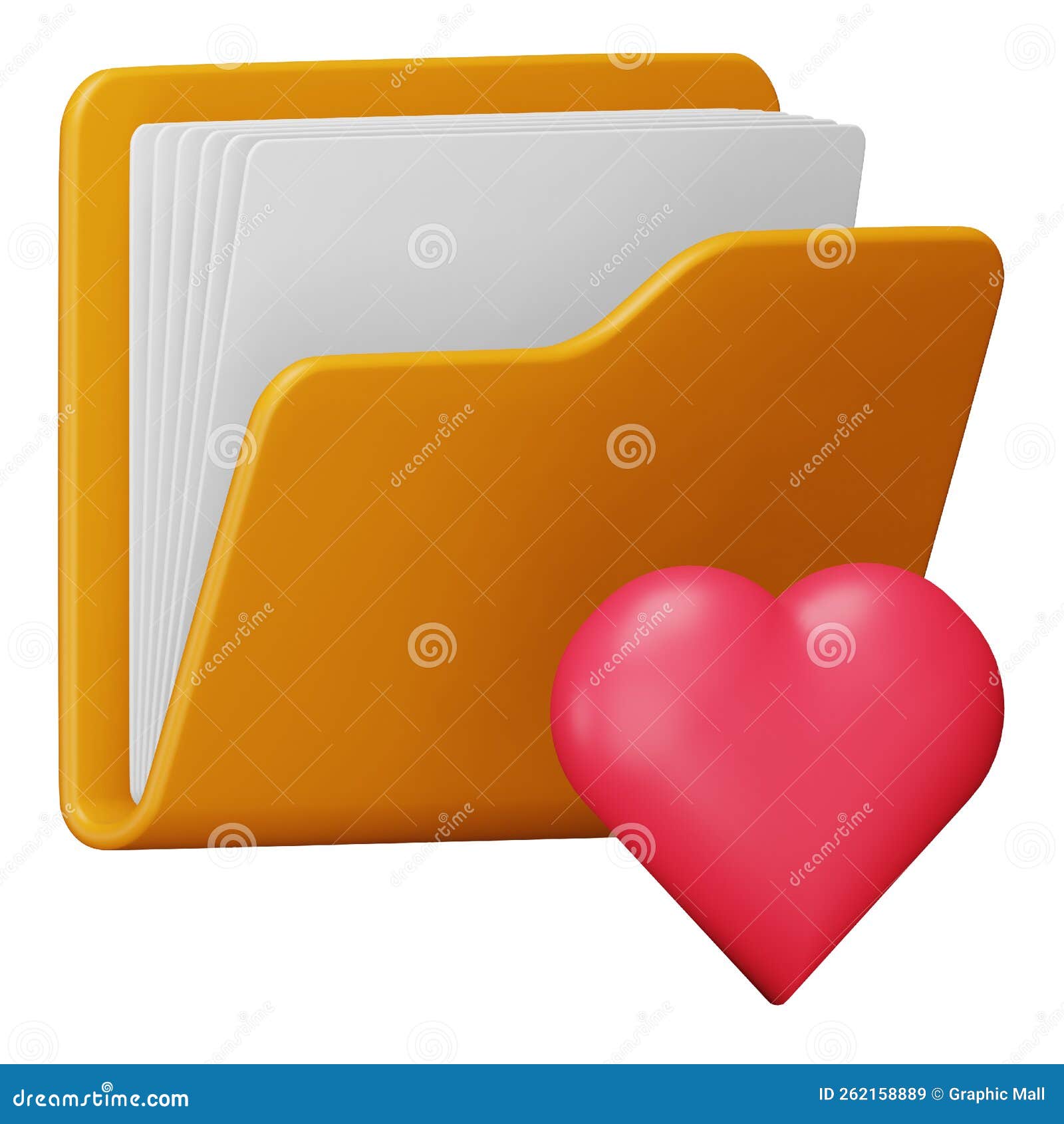 Heart Folder 3d Rendering Isometric Icon. Stock Vector - Illustration ...