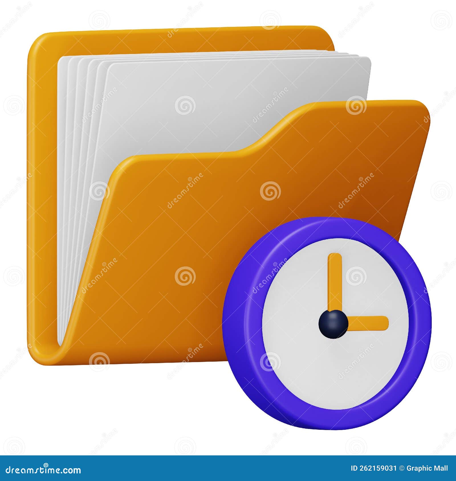 Recent Items Folder 3d Rendering Isometric Icon. Stock Vector ...