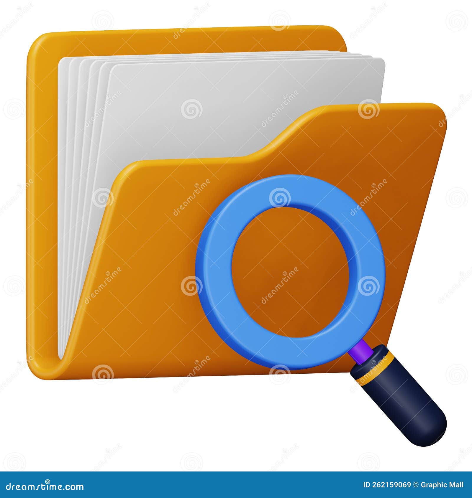 Search Folder 3d Rendering Isometric Icon. Stock Vector - Illustration ...