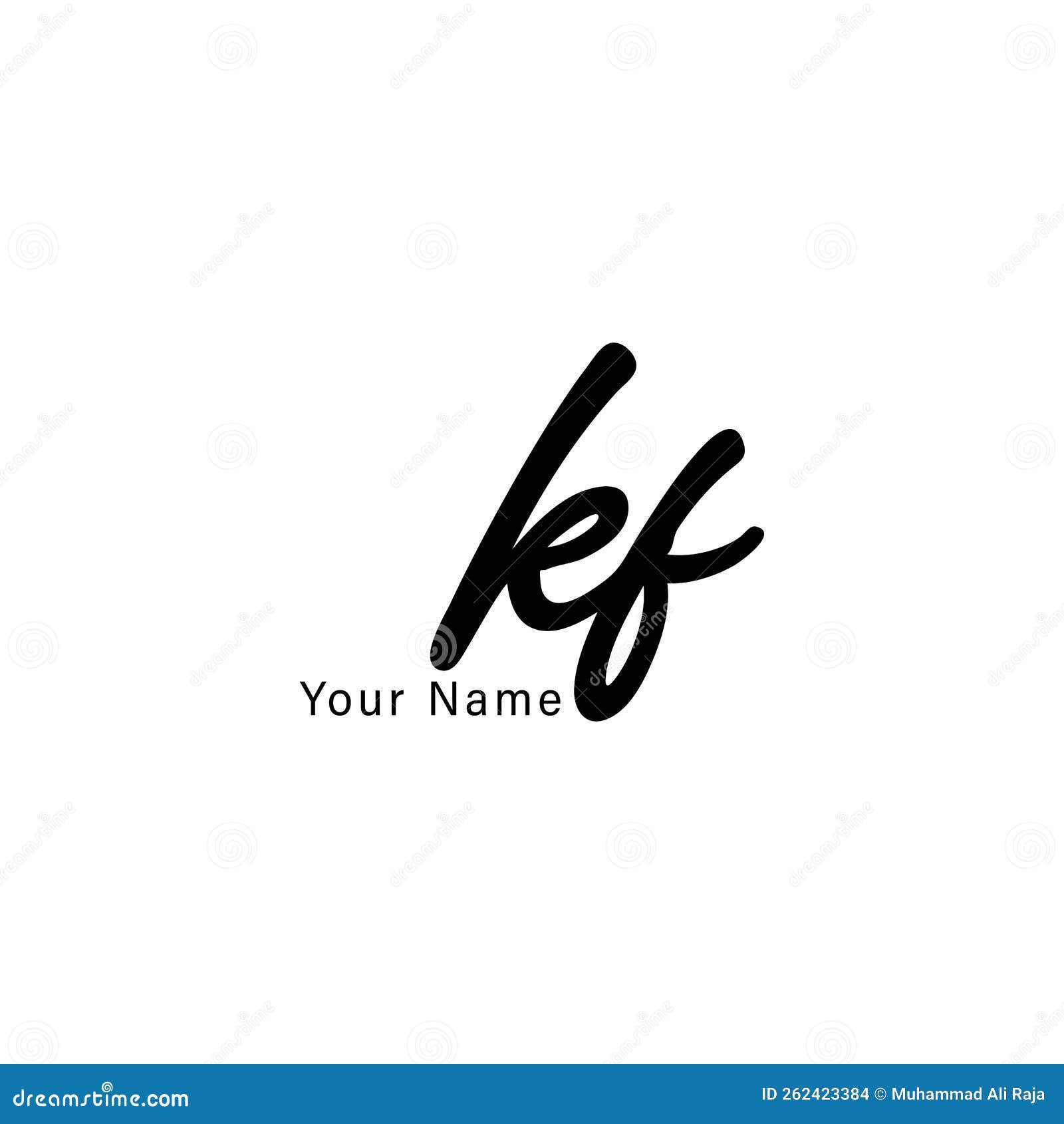 K F KF Initial Letter Handwritten and Signature Vector Image in Joining ...