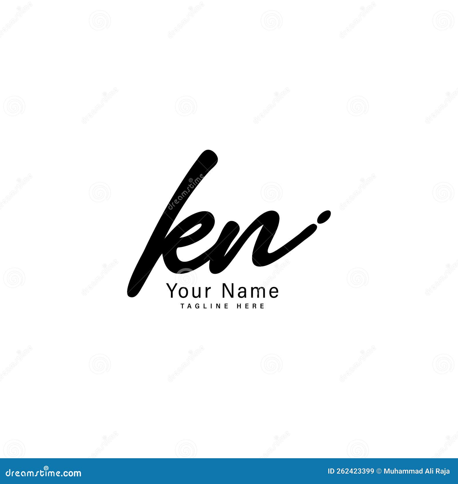 K N KN Initial Letter Handwritten and Signature Vector Image in Joining ...