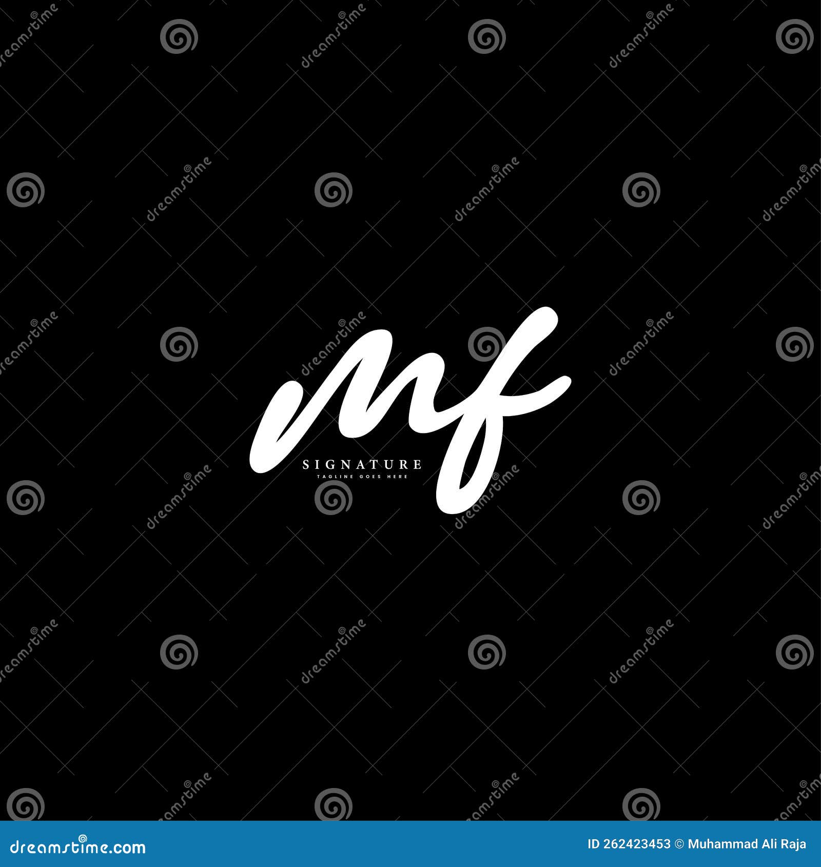 M F MF Initial Letter Handwritten and Signature Vector Image in Joining ...