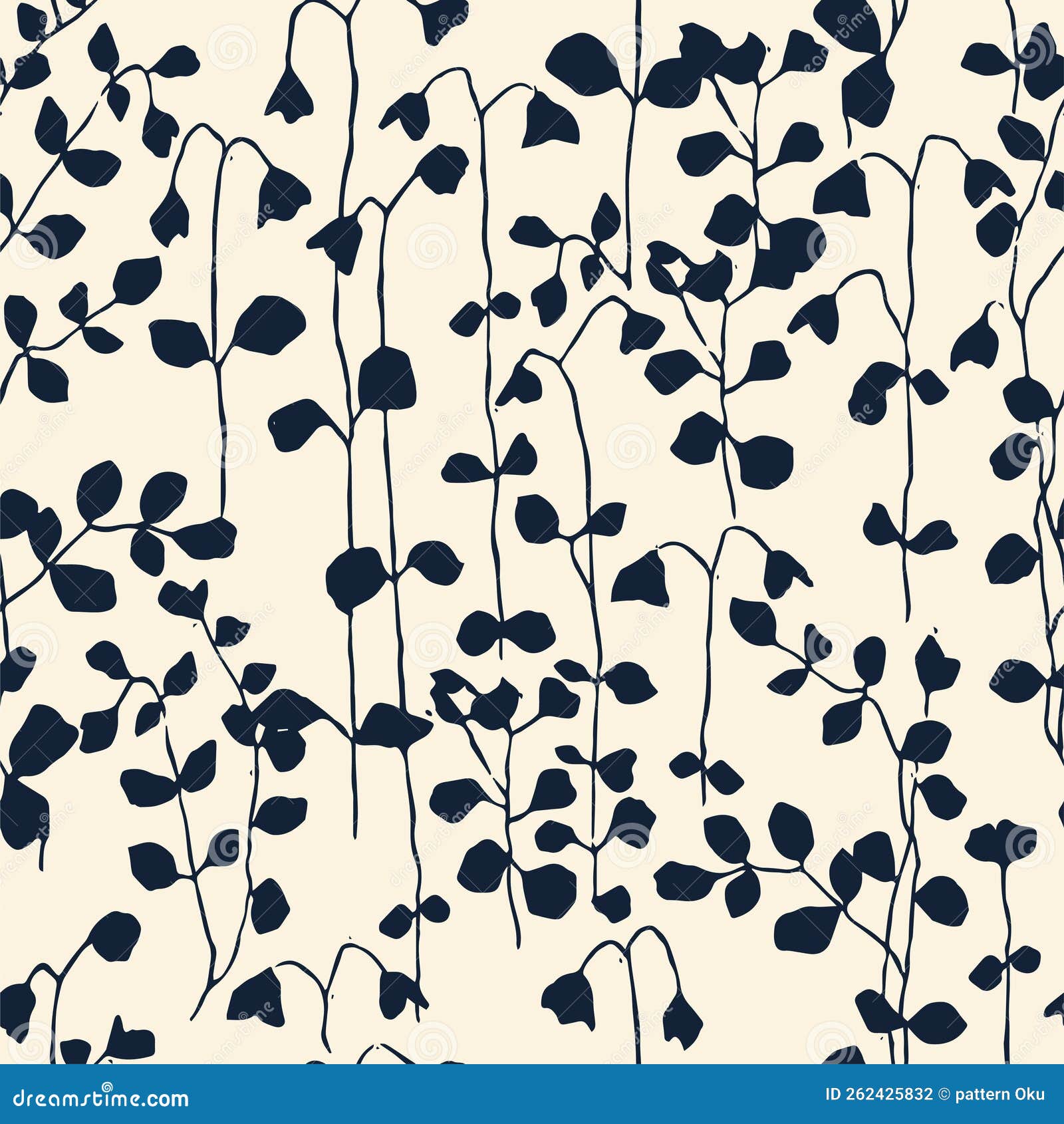 Vector Flower and Leaf Illustration Seamless Repeat Pattern Stock Vector - Illustration of ...