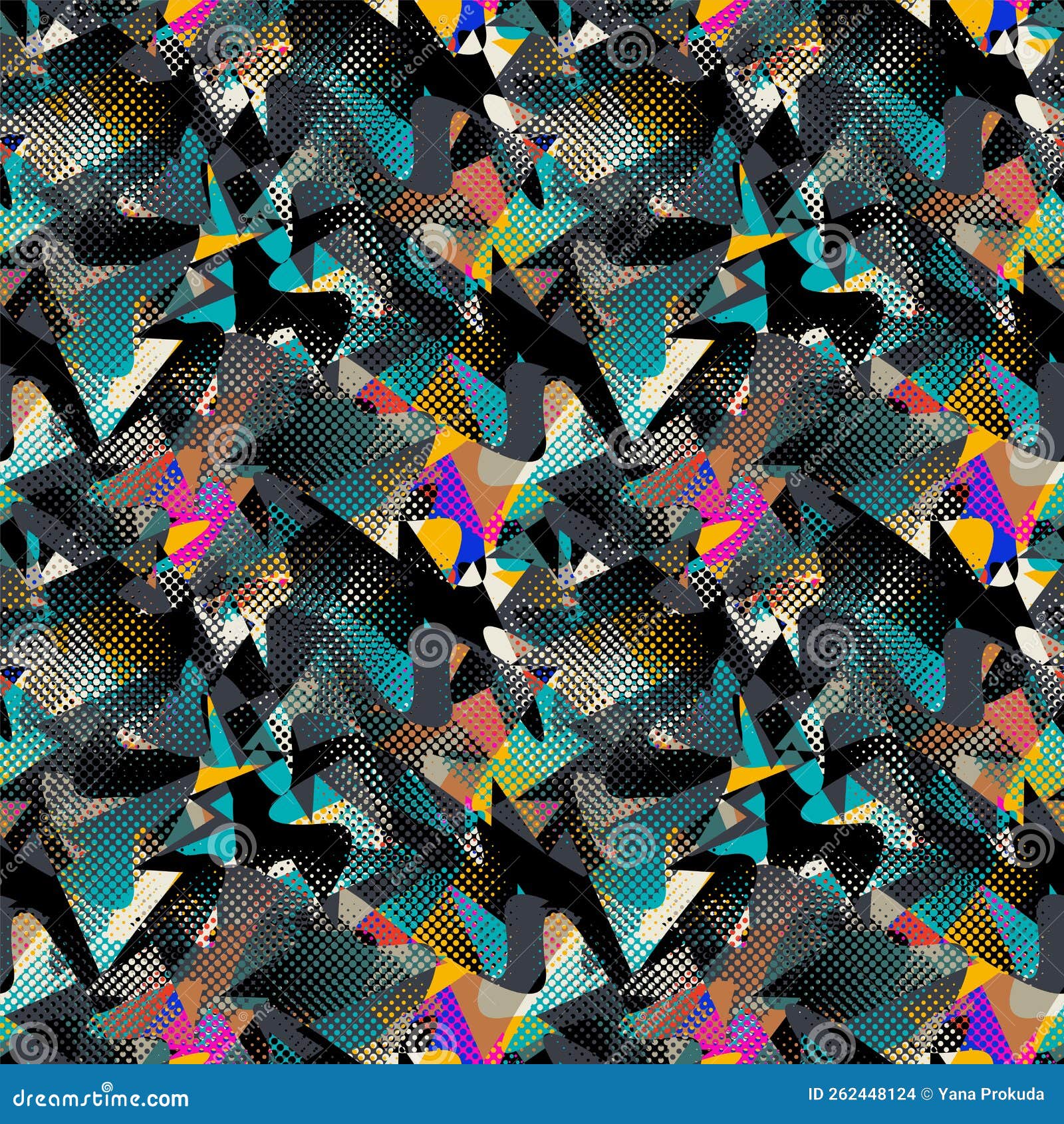 Abstract Urban Colorful Pattern with Chaotic Wave Shapes Stock Vector ...