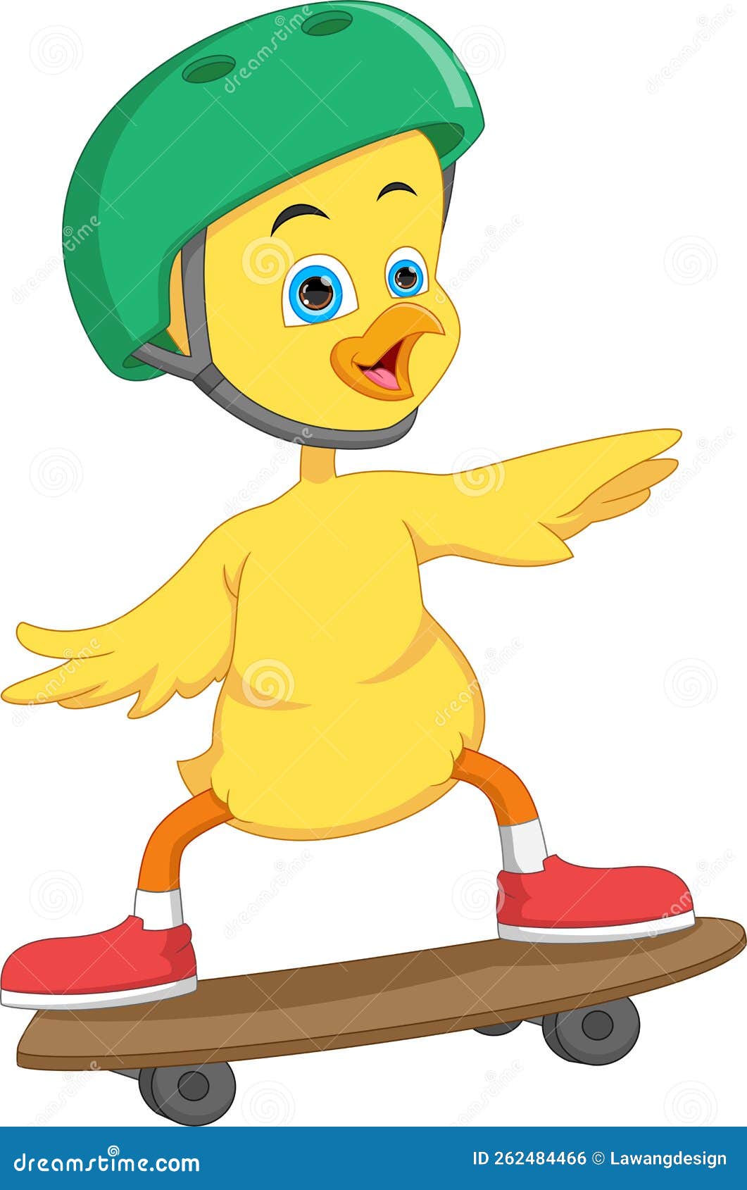 Cartoon Cute Duck Playing Skateboard Stock Vector - Illustration of ...