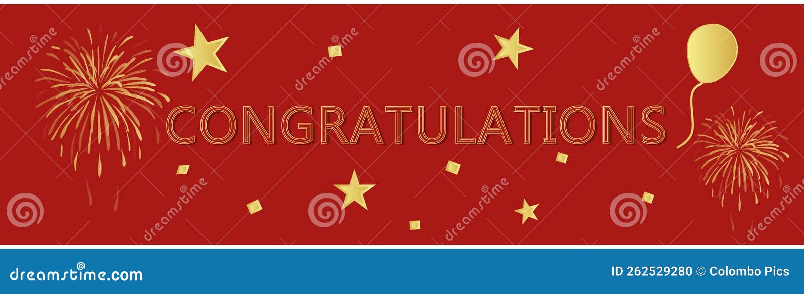 Congratulations Colorful Red and Gold Letters Stock Illustration ...