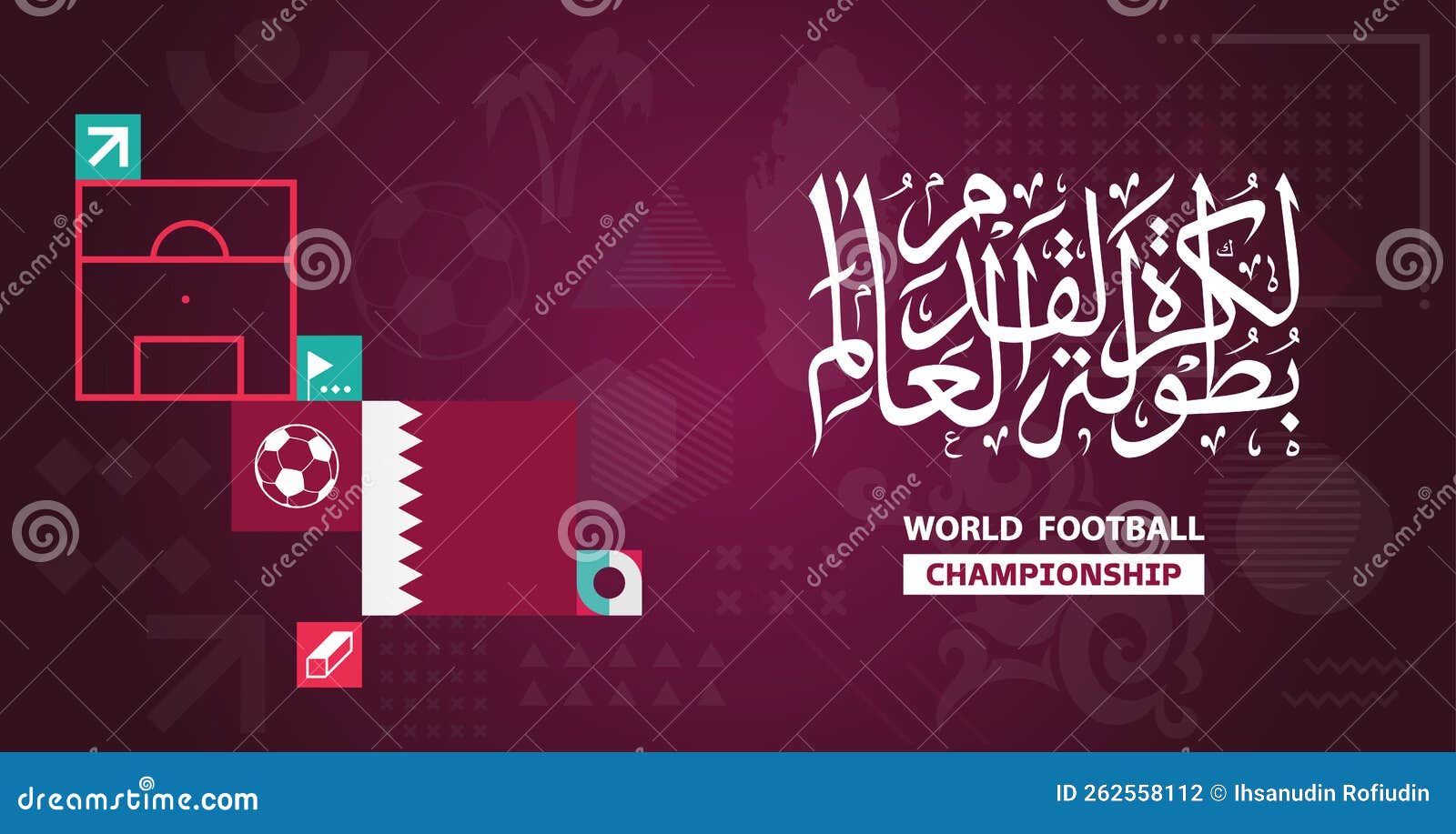 Football Tournament and Football Cup in Arabic Calligraphy Background ...
