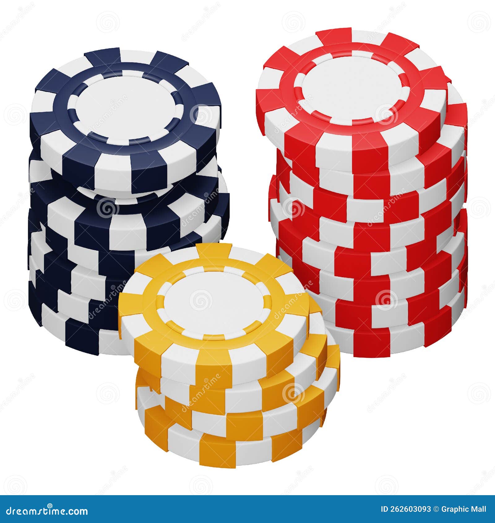 Casino Chips 3d Rendering Isometric Icon. Stock Vector - Illustration ...