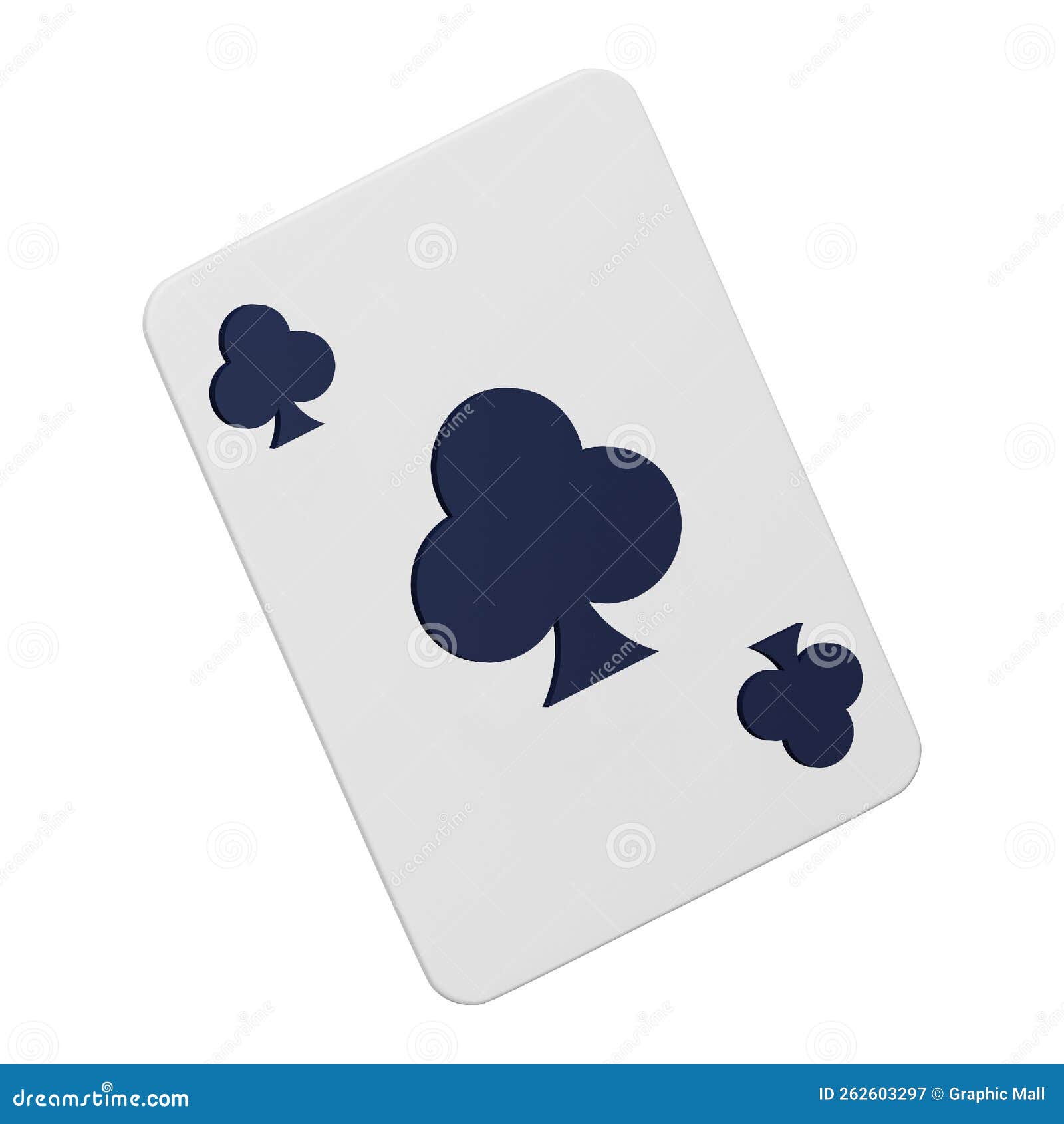 Club Poker Playing Card 3d Rendering Isometric Icon. Stock Vector ...