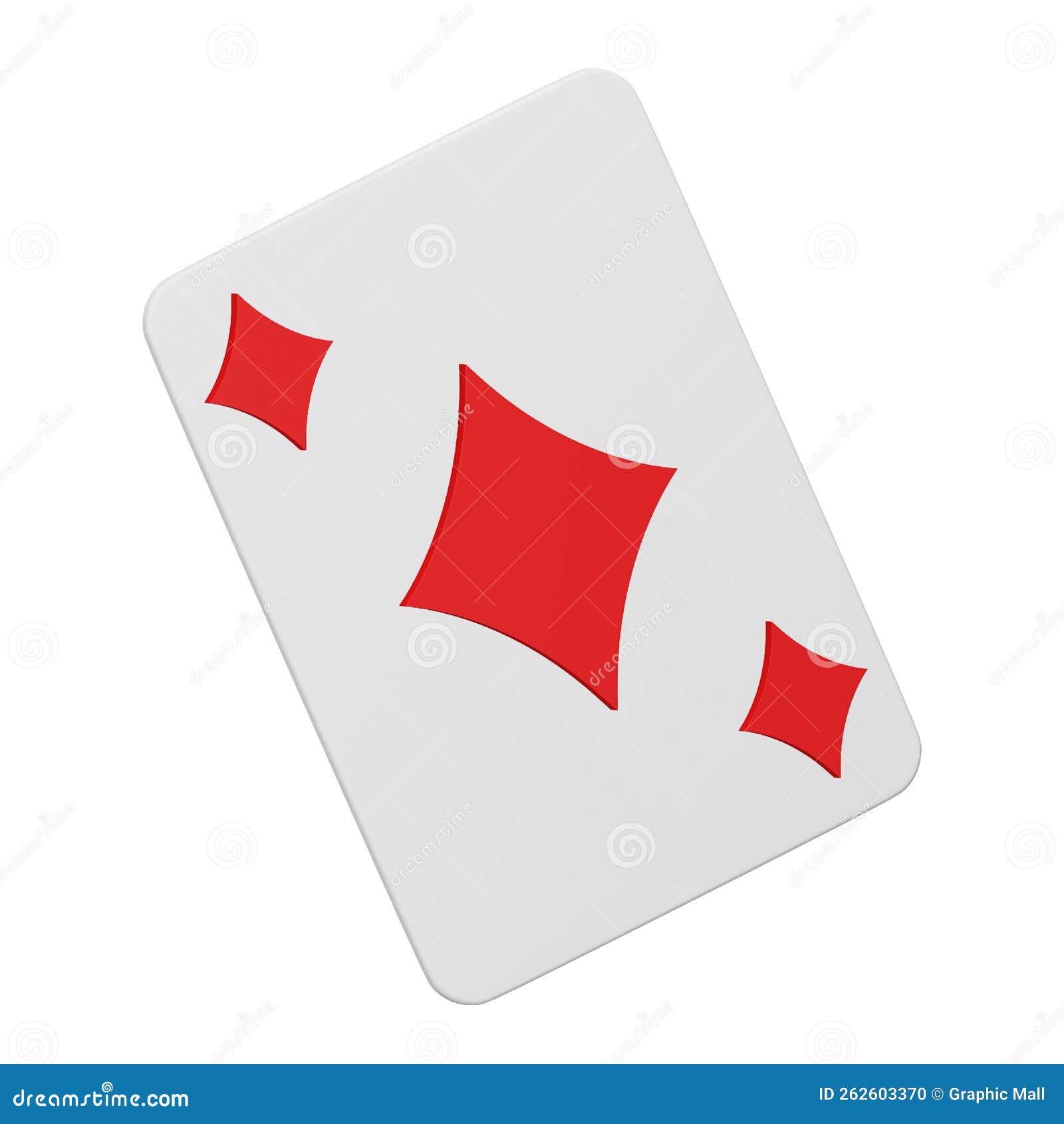 Diamond Poker Playing Card 3d Rendering Isometric Icon. Stock Vector ...