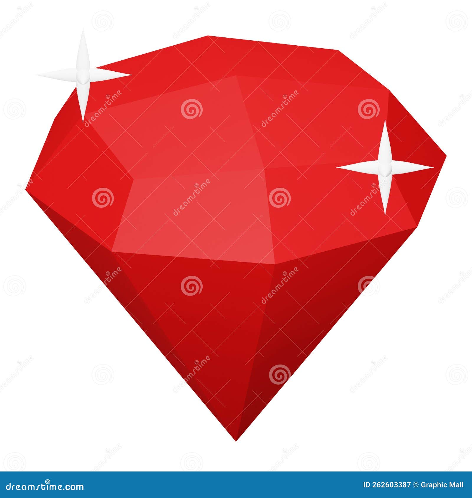 Diamond 3d Rendering Isometric Icon. Stock Vector - Illustration of ...