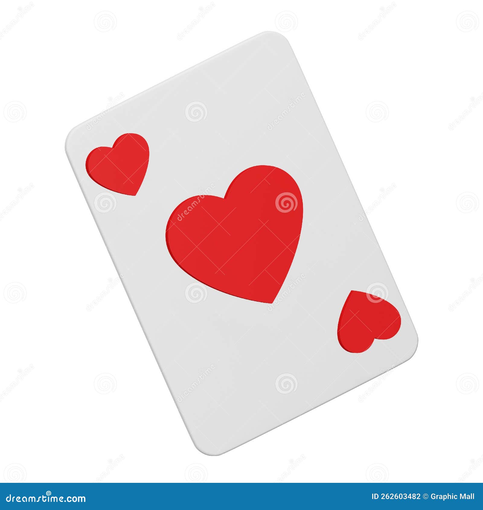 Heart Poker Playing Card 3d Rendering Isometric Icon. Stock Vector ...