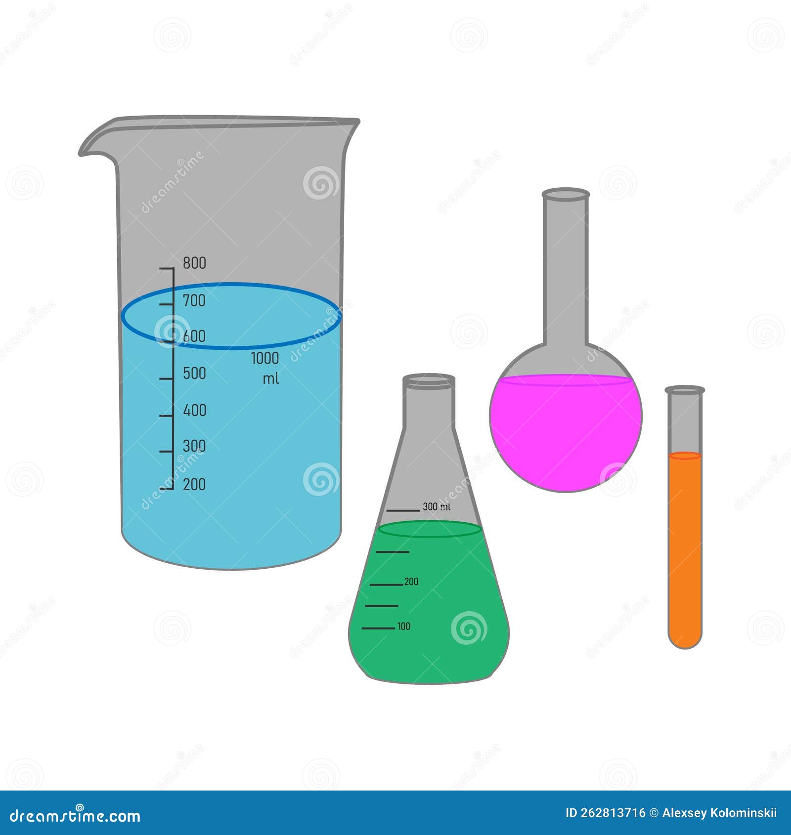 Chemical vials stock illustration. Illustration of green - 262813716