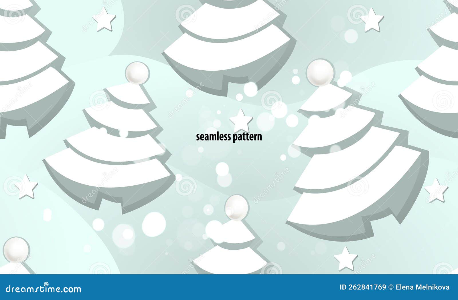 Seamless Light Pattern with Decorative Christmas Trees and Stock Vector ...