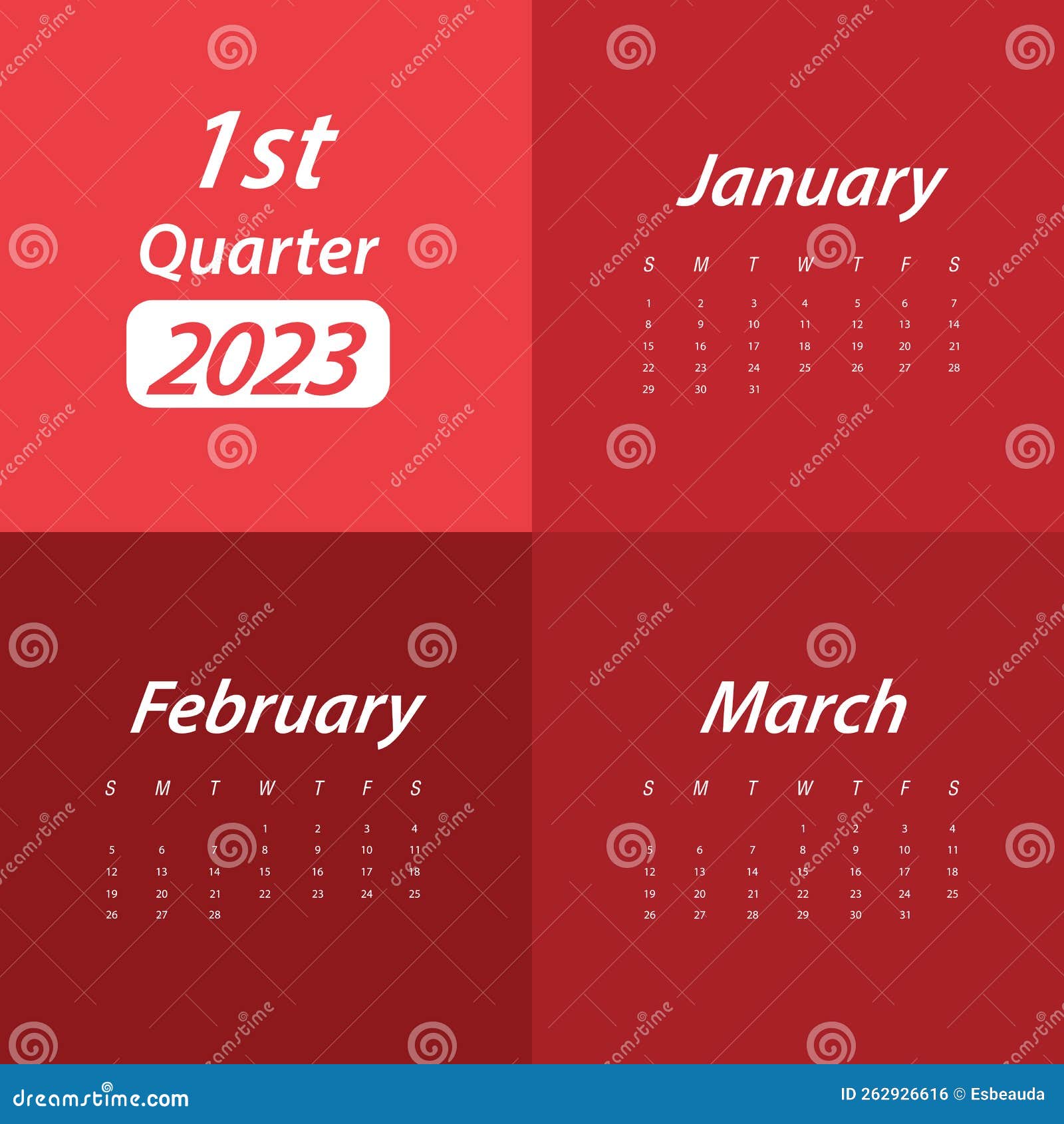 Q1 First Quarter of 2023 Calendar Stock Vector - Illustration of ...