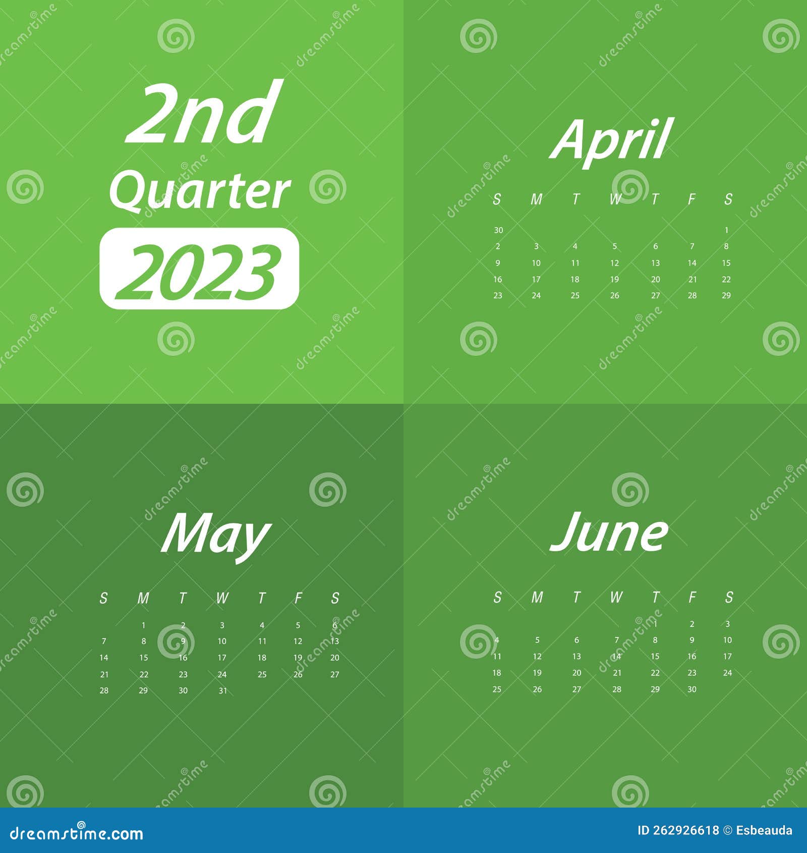 Q2 Second Quarter of 2023 Calendar Stock Vector - Illustration of ...