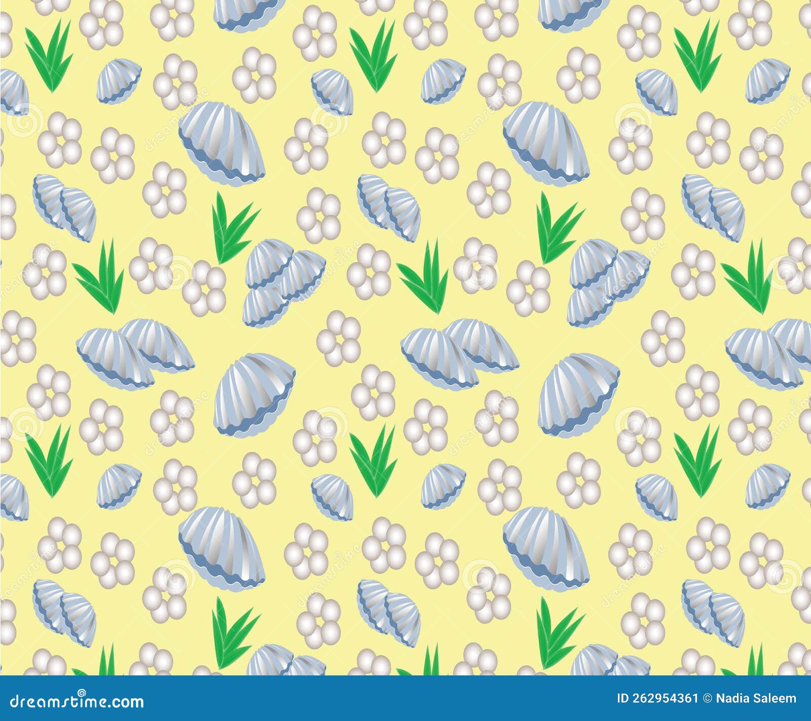 Clams Shell and Pearl Vector Repeat Pattern Stock Vector - Illustration ...