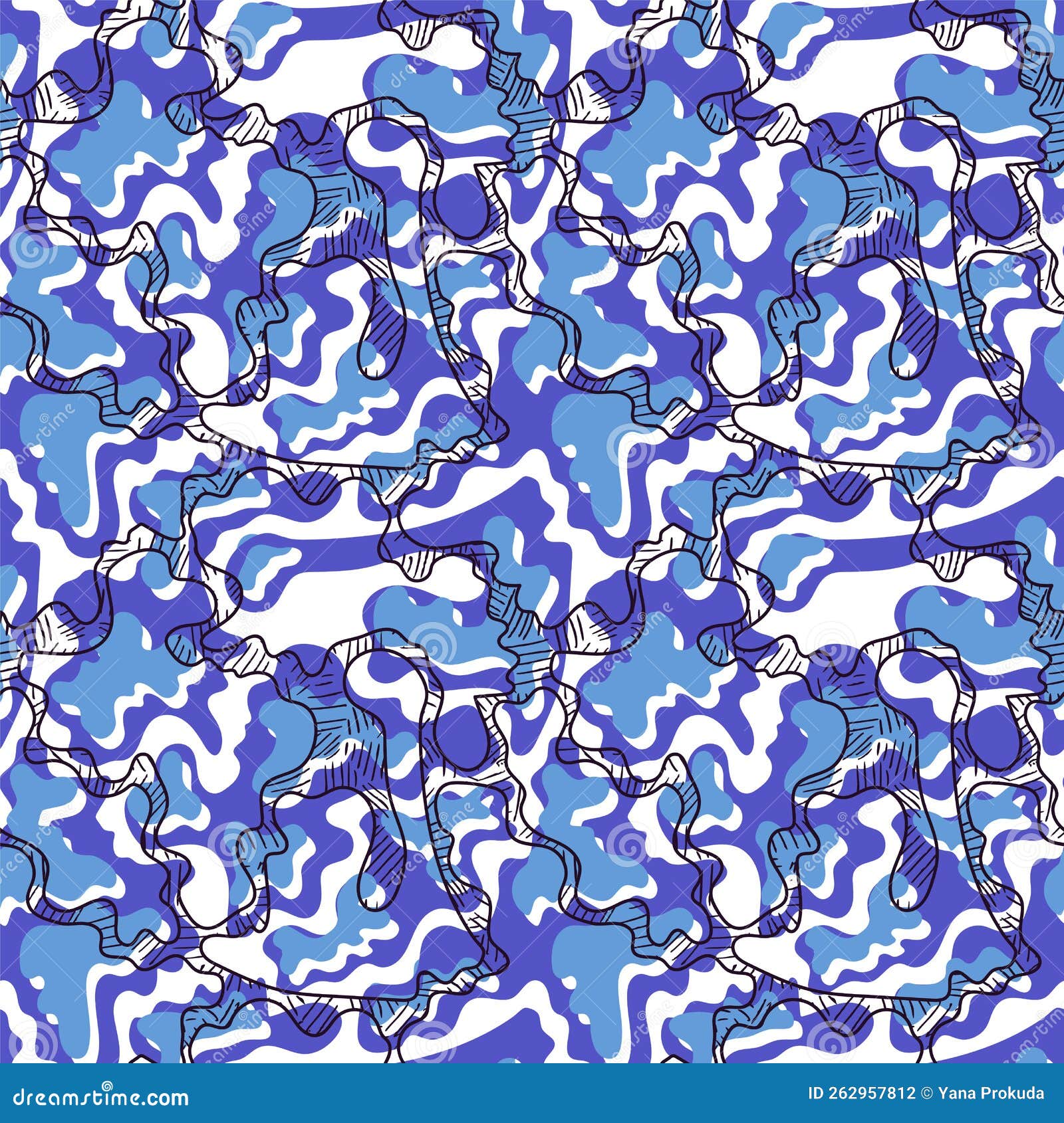 Abstract Urban Pattern with Wave Shapes and Wave Spots Stock Vector ...