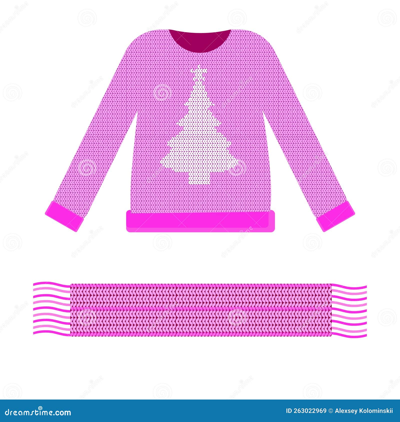 Pink winter sweater stock illustration. Illustration of decoration ...