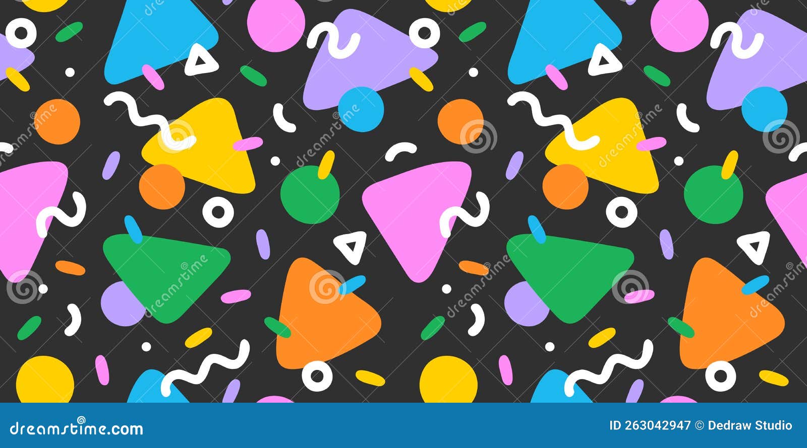 Fun Colorful Doodle Seamless Pattern Stock Vector - Illustration of ...