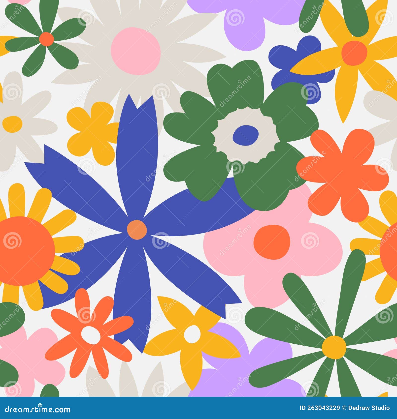 Trendy Floral Seamless Pattern Illustration Stock Vector - Illustration ...