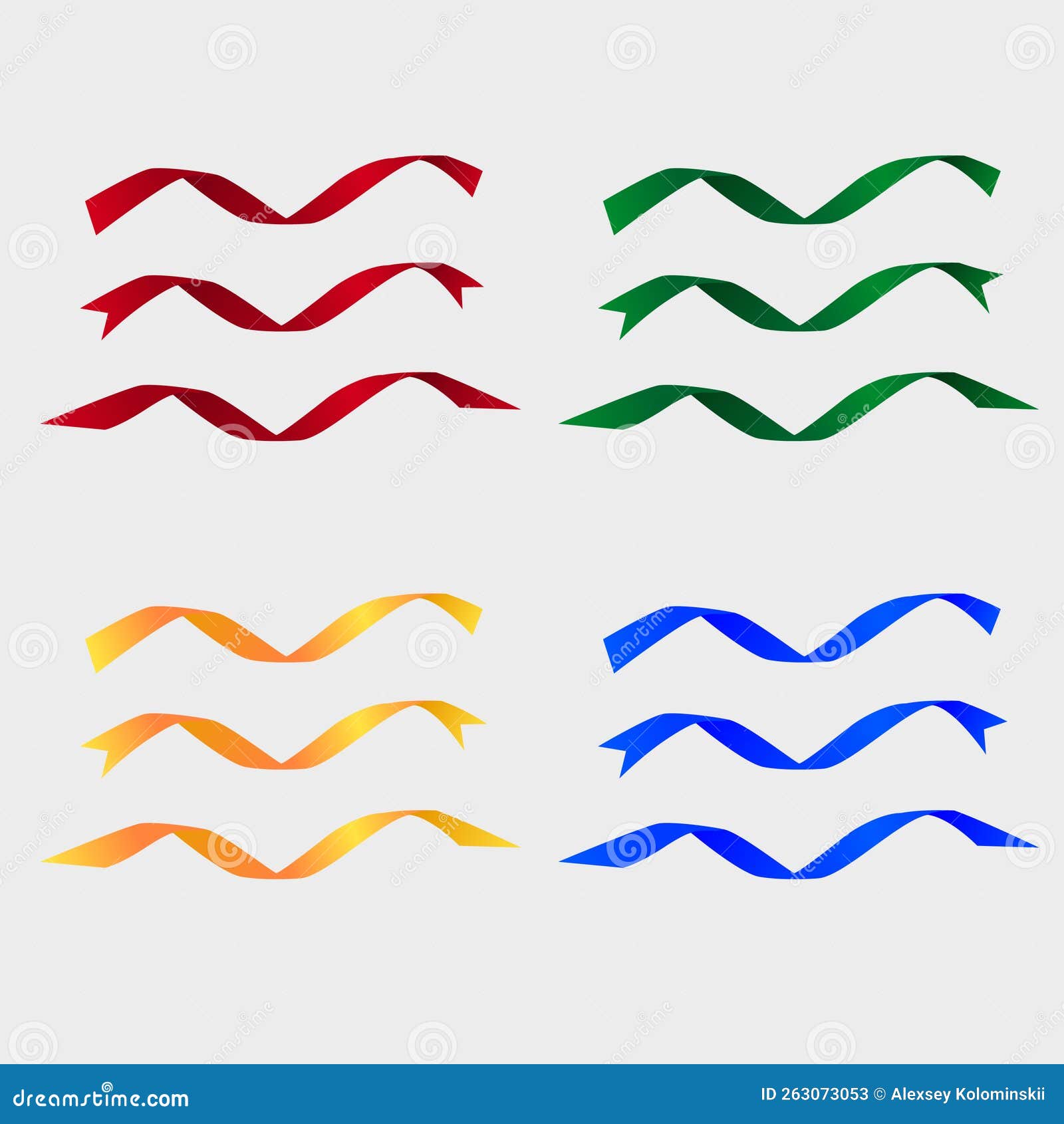 Set of ribbons stock illustration. Illustration of object - 263073053