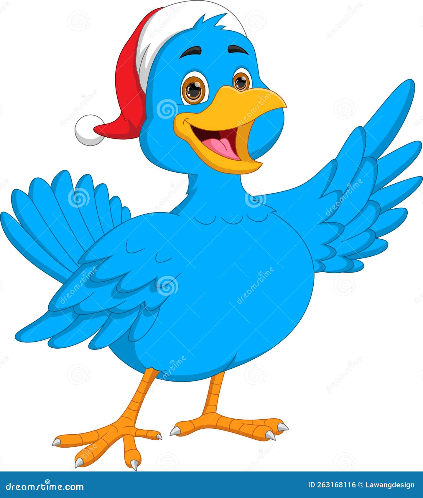 Cartoon Cute Blue Bird Waving Stock Vector - Illustration of bright ...