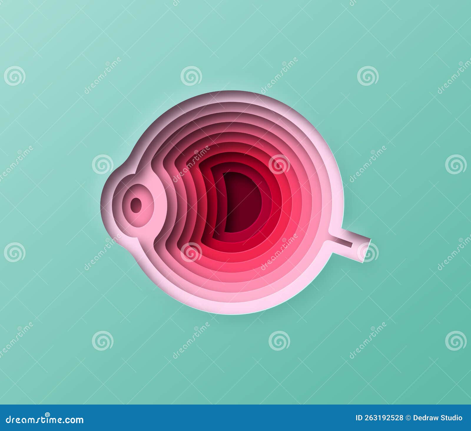Realistic 3D Paper Cut Human Eye Ball Illustration Stock Vector ...