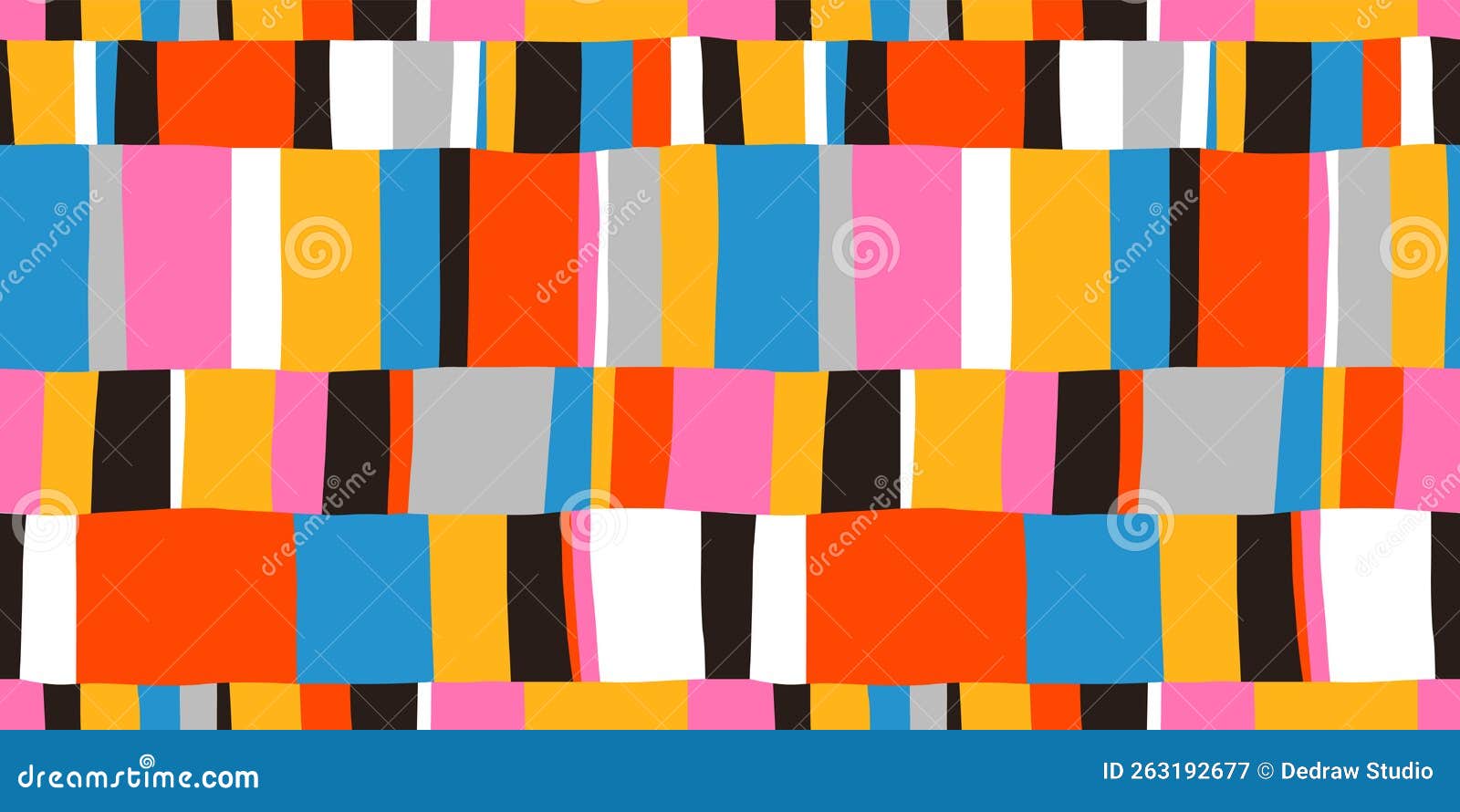 Colorful Hand Drawn Patchwork Flat Cartoon Seamless Pattern Stock ...