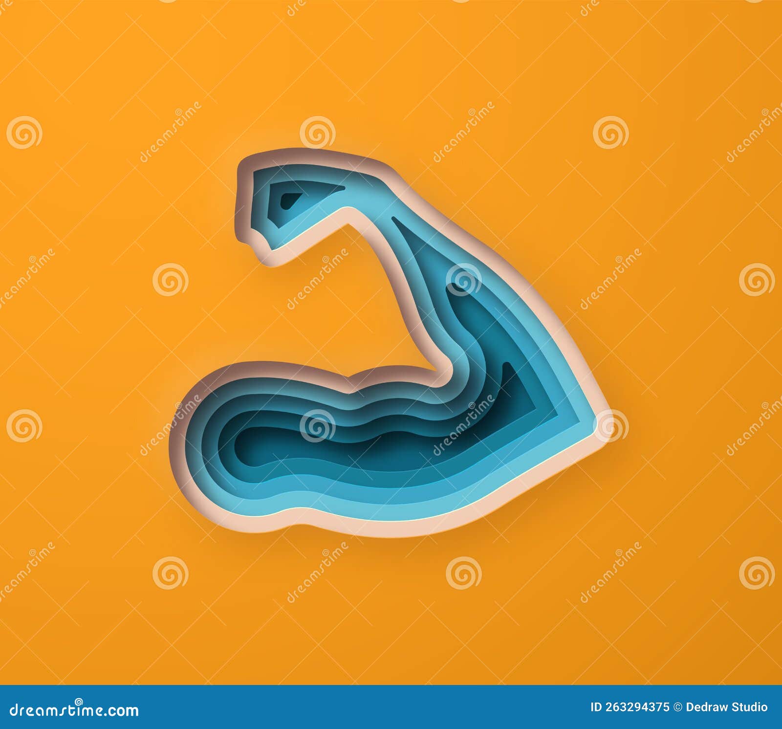Realistic 3D Paper Cut Human Arm Muscle Illustration Stock Vector ...