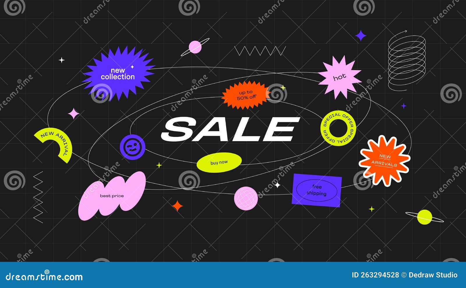 Web Sale Background Template for Trendy Business Discount Stock Vector ...