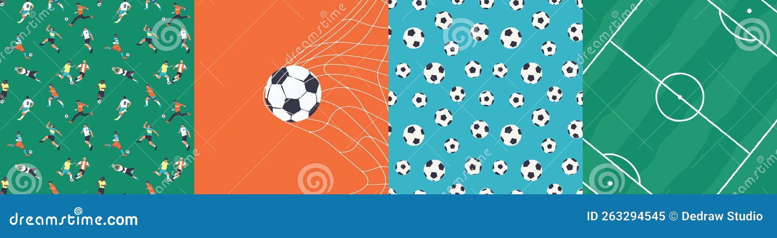 Set of Diverse Soccer Player Men Athlete Team Pattern Stock Vector ...