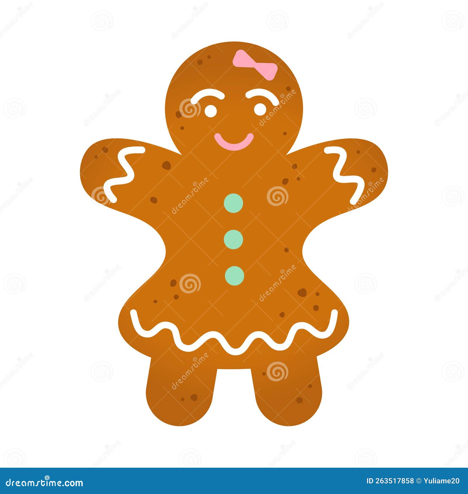 Gingerbread Lady. Homemade Christmas Female Cookie. Winter Holiday ...