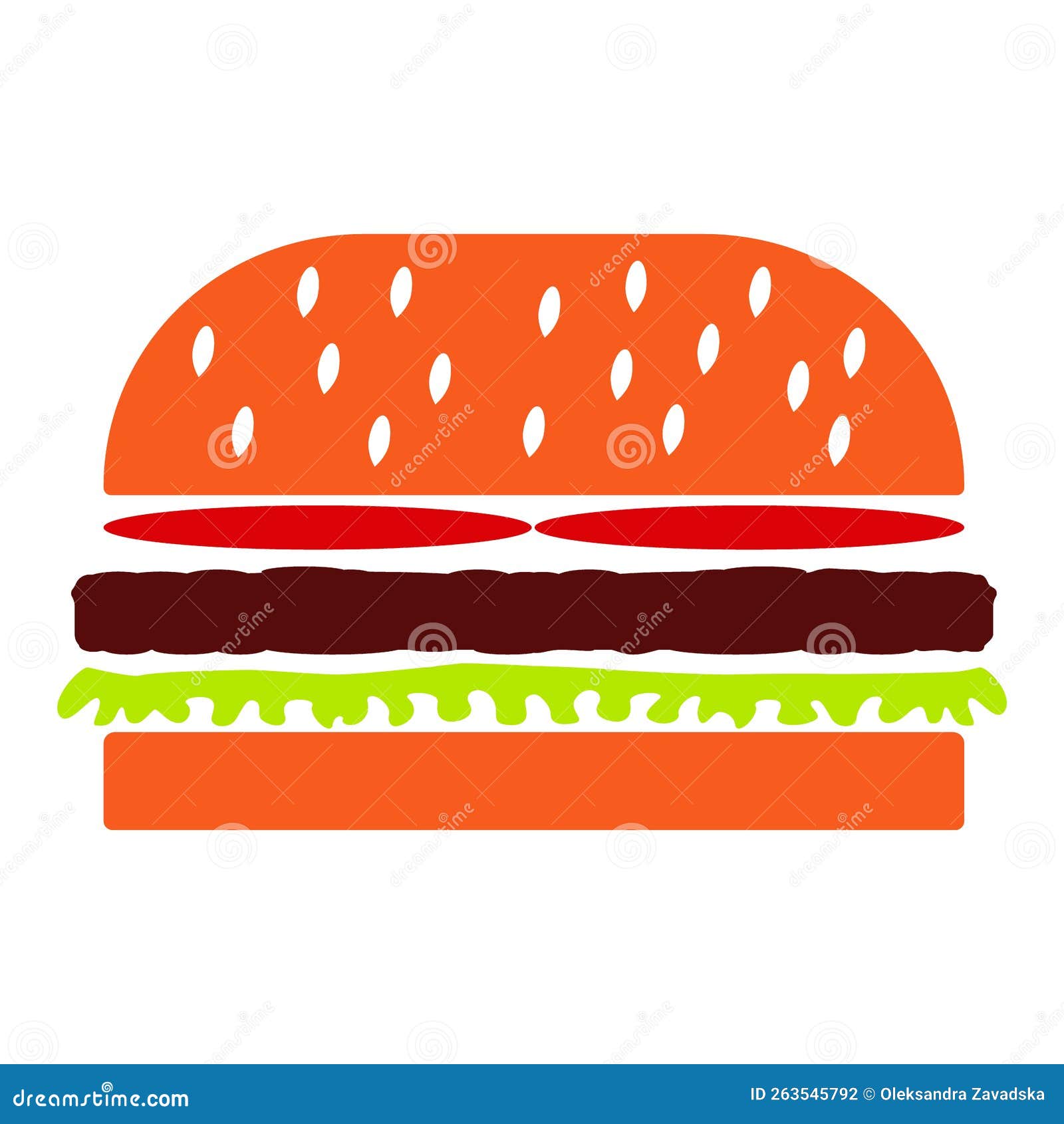 Hamburger icon flat style stock vector. Illustration of colour - 263545792