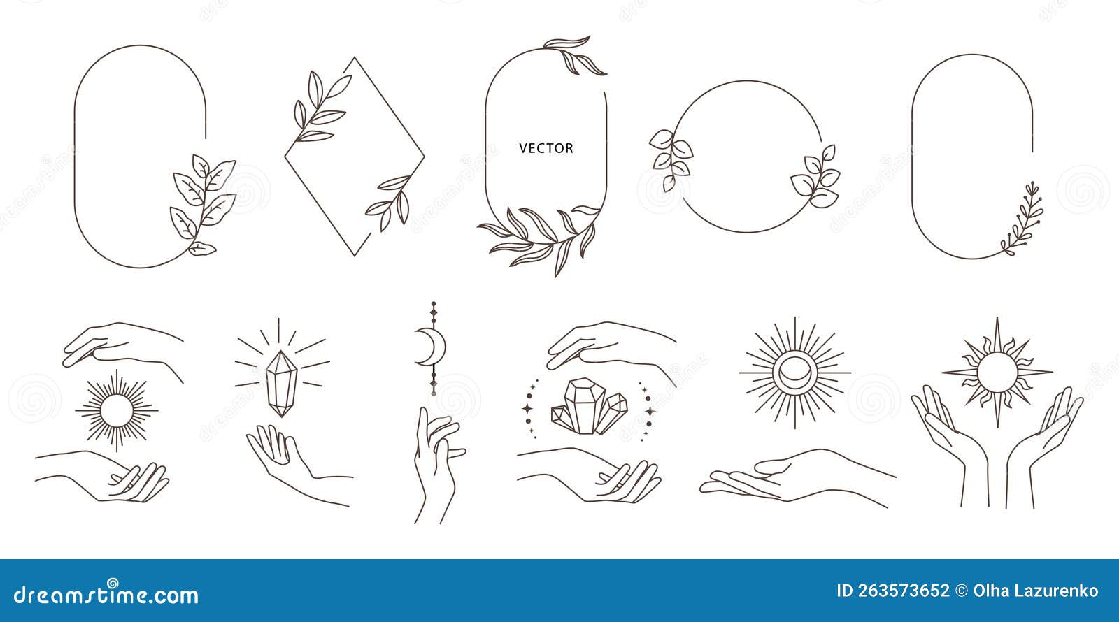 Vector Design Templates in Simple Modern Boho Style Stock Vector ...