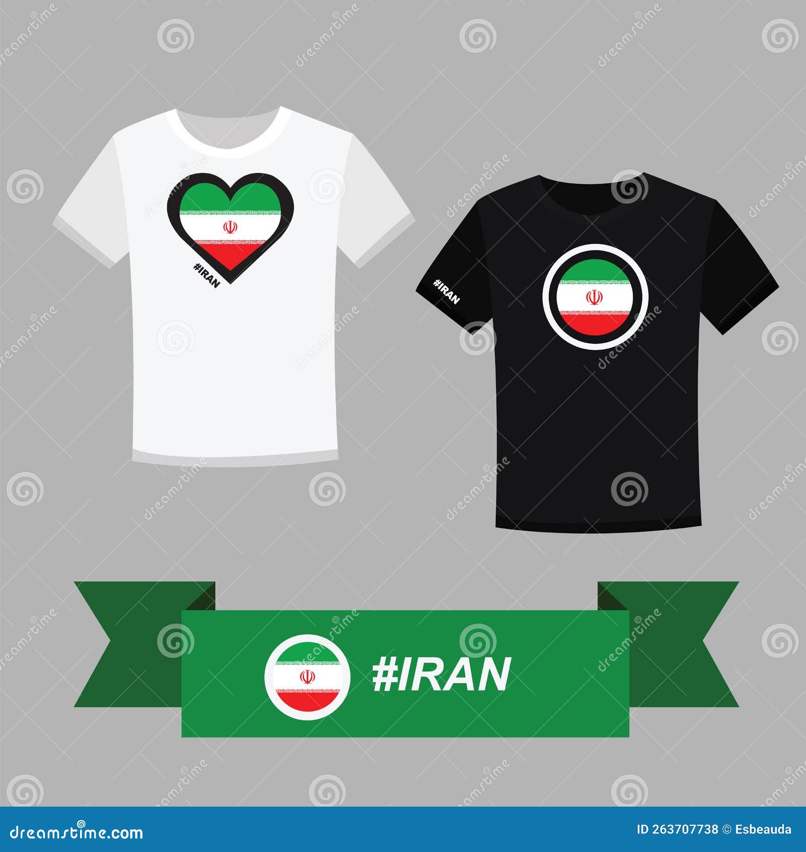 Couple T-shirt with Iran Flag Symbol Stock Vector - Illustration of ...