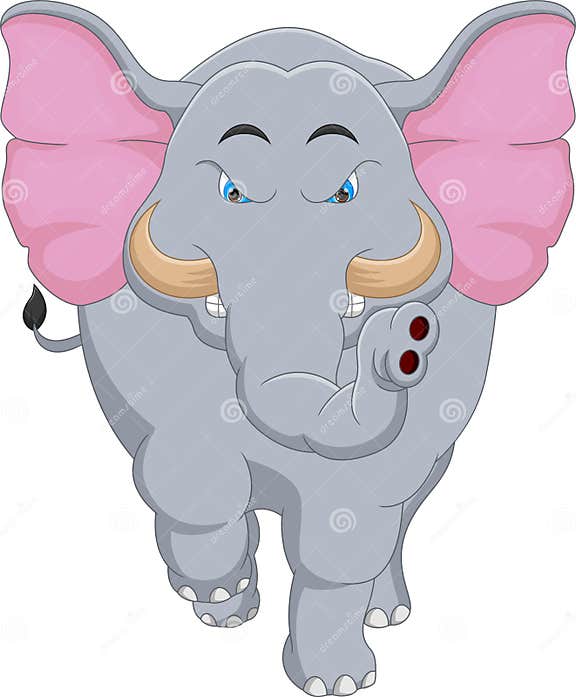 Angry elephant cartoon stock vector. Illustration of comic - 263810490