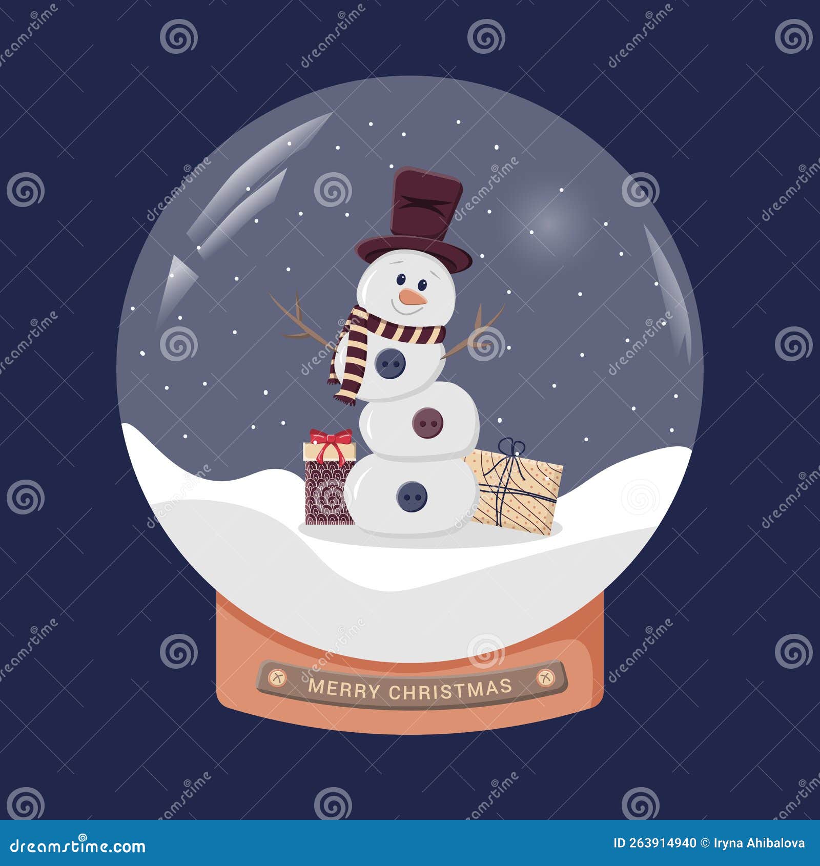 Snow Sphere Globe Snowman Toy Stock Vector - Illustration of decoration ...